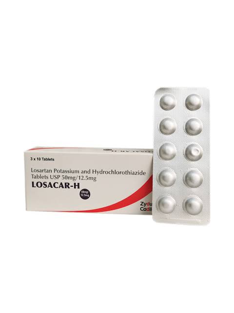 Losacar - H 50mg/12.5mg Cadila Healthcare Ltd (H/100v)